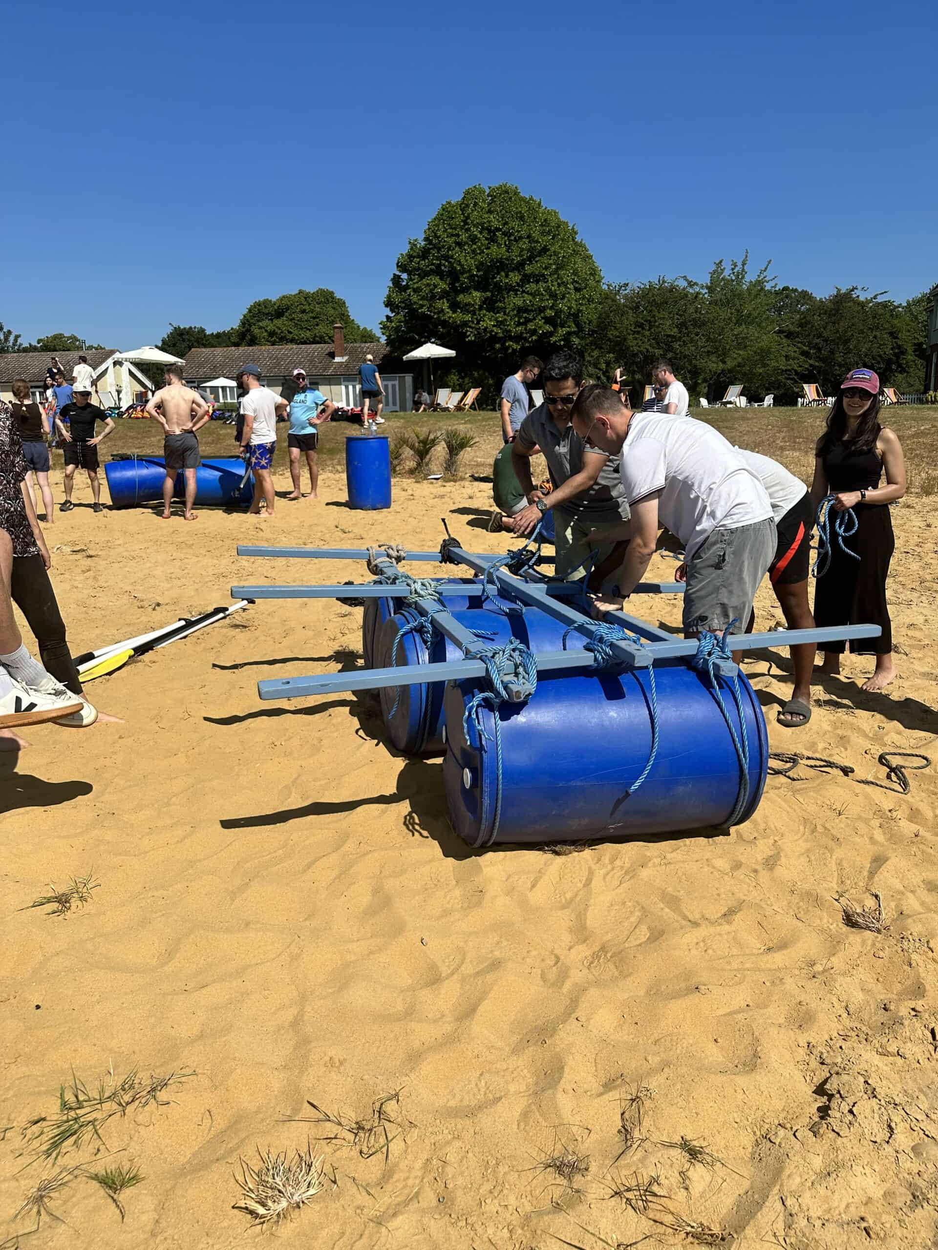 Building A Raft With Barrels